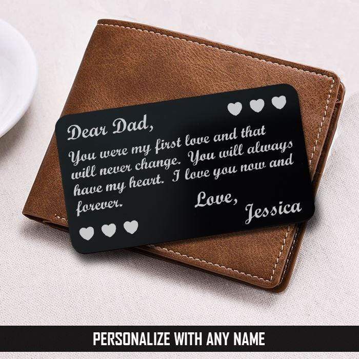 Dear Dad Daughters Love Premium Wallet Card — LemonsAreBlue