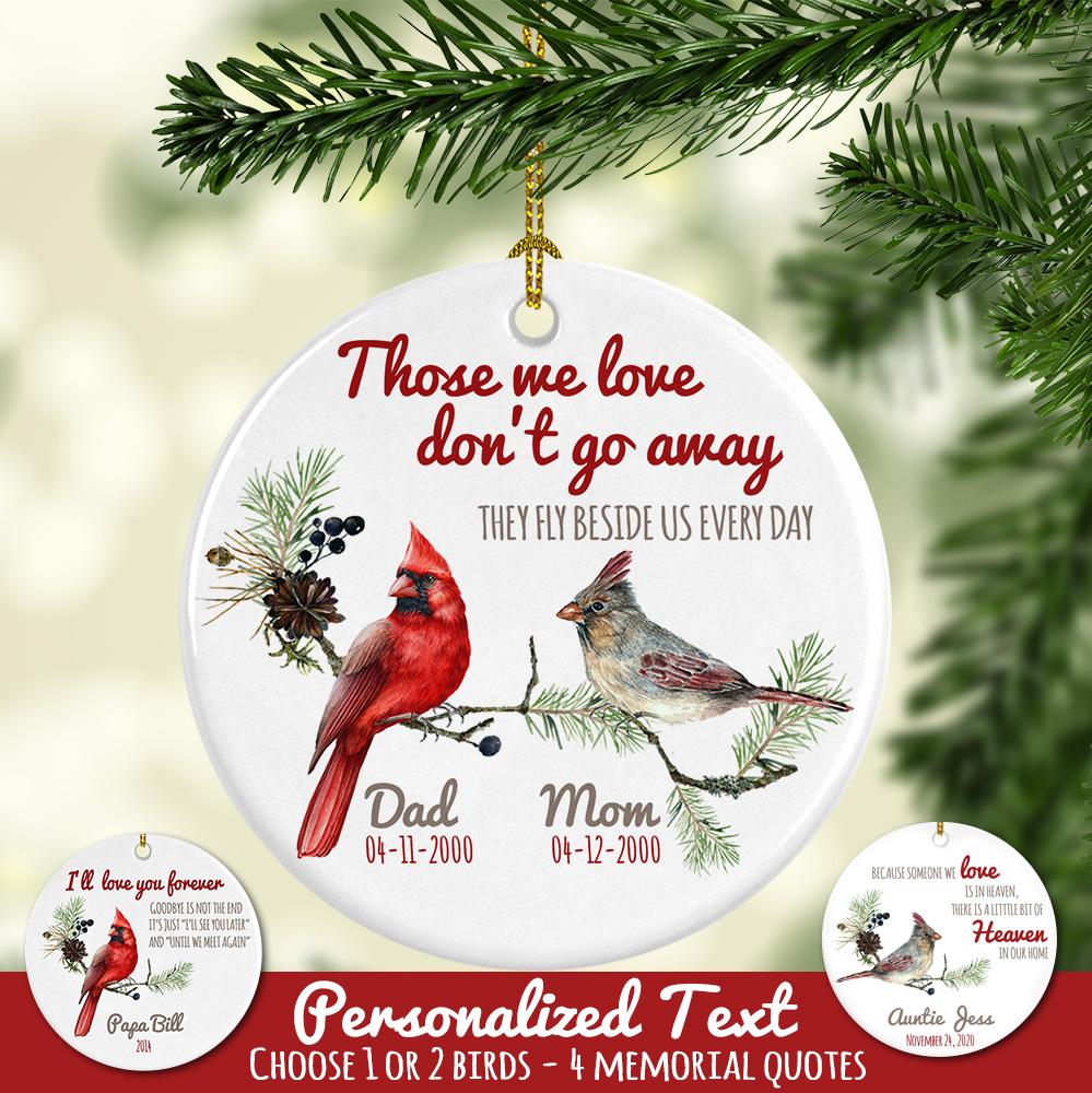 Red Cardinal Memorial Ornament - Personalized Ceramic In Memory Orname ...